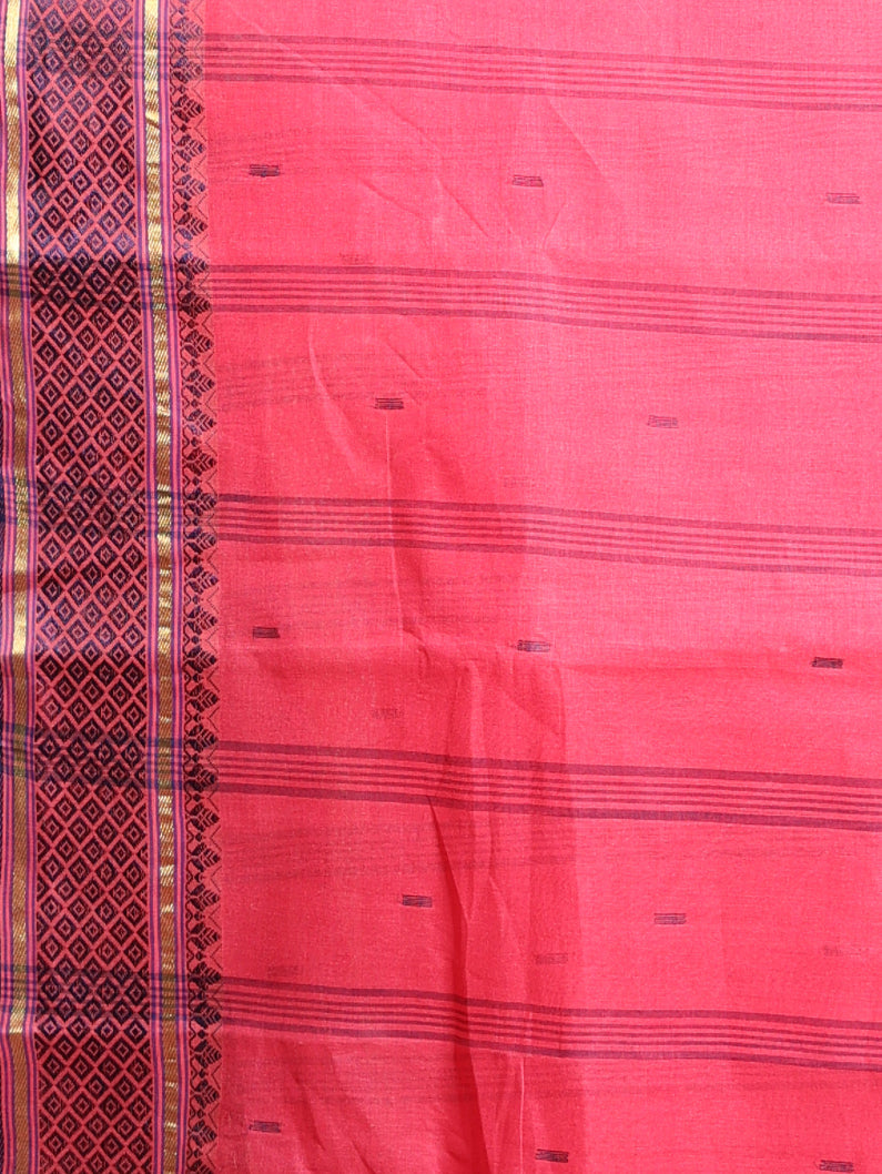 Hot Pink Pure Cotton Taant Saree – Charukriti
